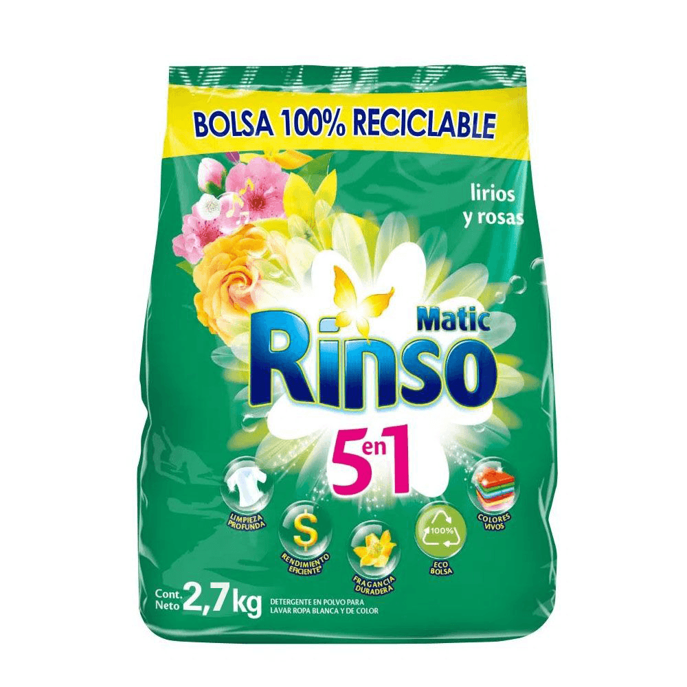 RINSO POLVO LIRIOS Y ROSAS BOLSA 2,7 K - Dimak Online