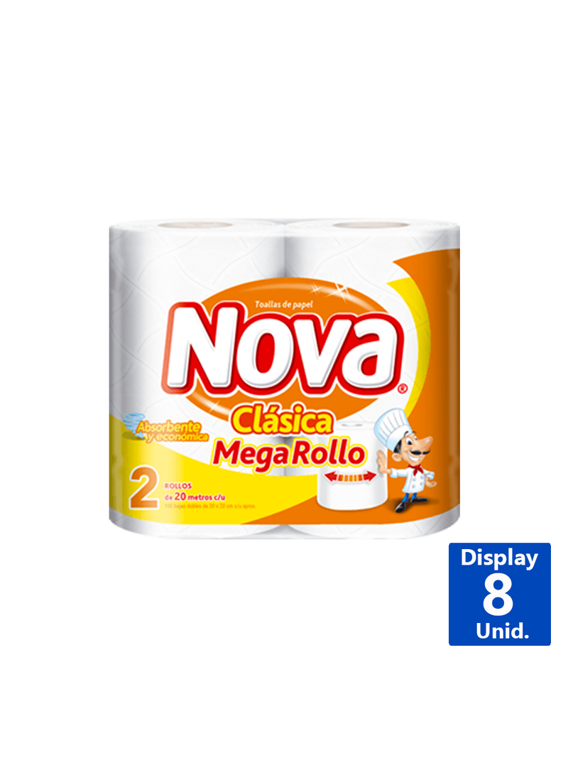 TOALLA PAPEL CLÁSICA MEGA ROLLO 20M 2R - Dimak Online