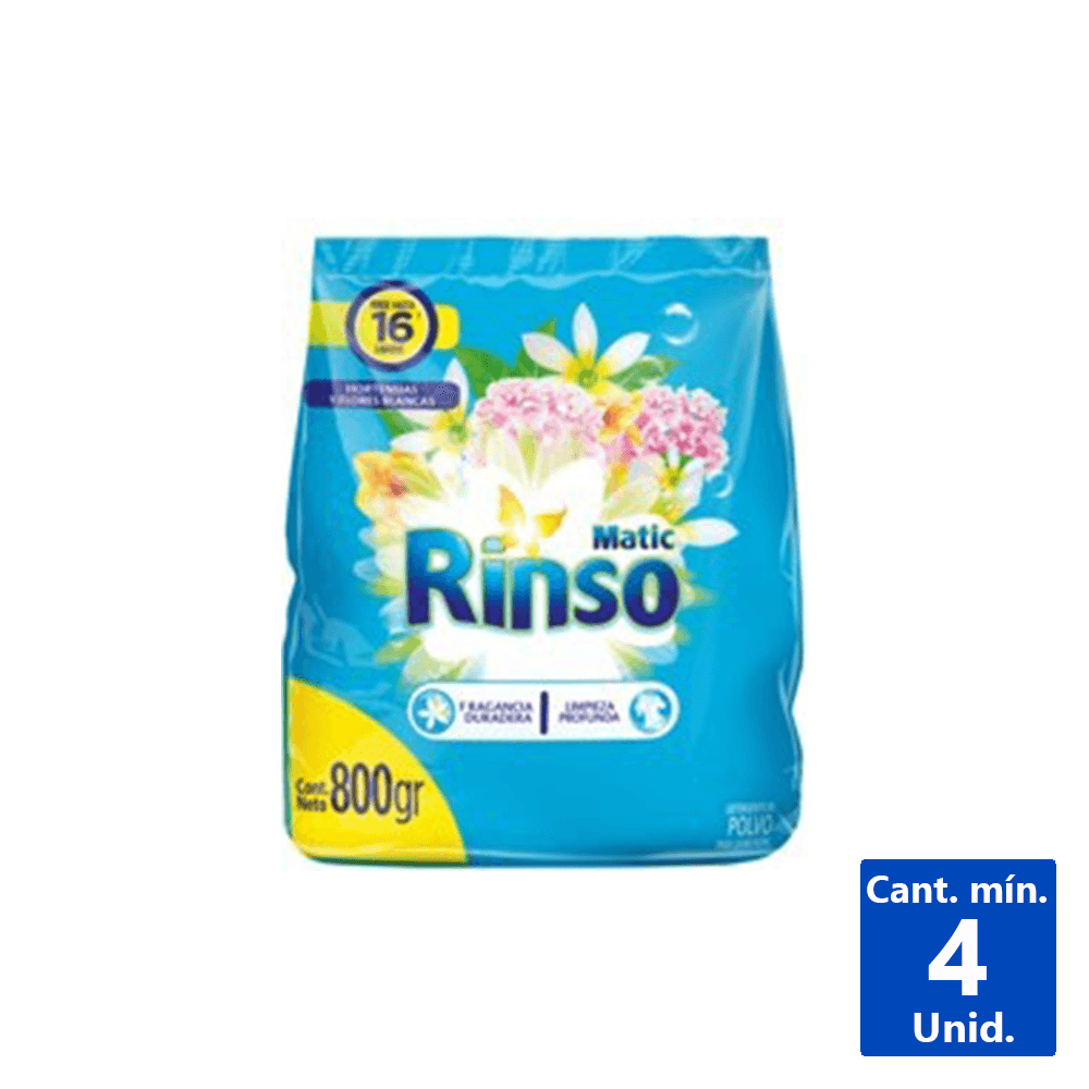 RINSO POLVO HORTENSIA/FLORES BOLSA 800 G - Dimak Online