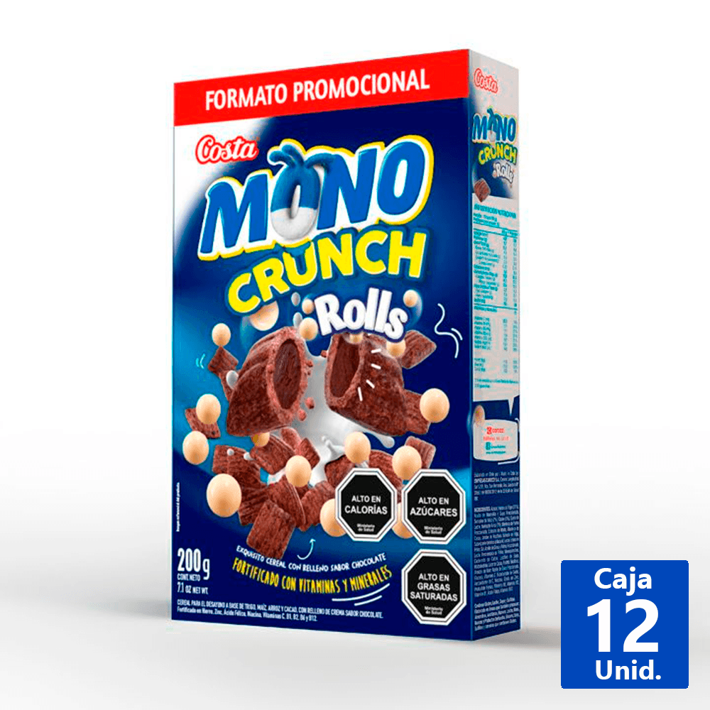 CEREAL MONO CRUNCH ROLLS 200 G - Dimak Online