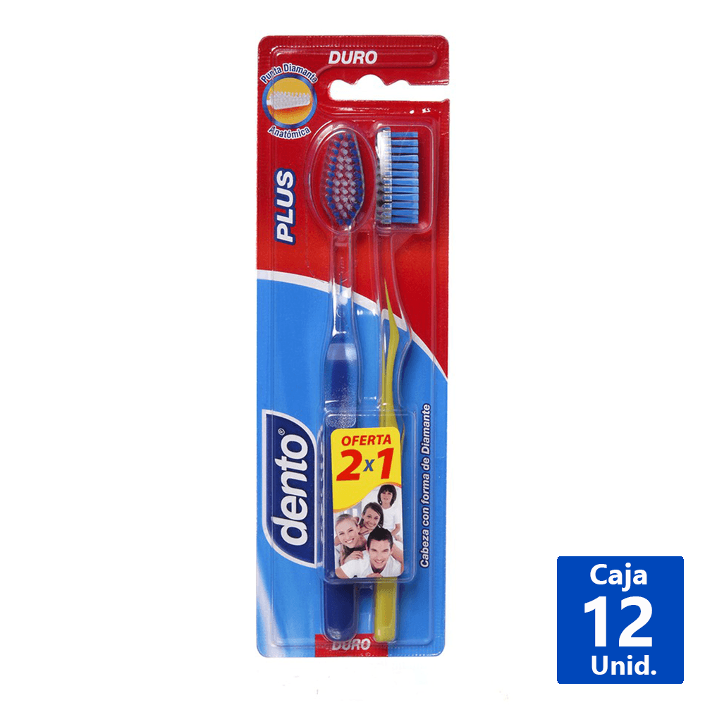 CEPILLO DENTAL PLUS DURO 2 UN. - Dimak Online