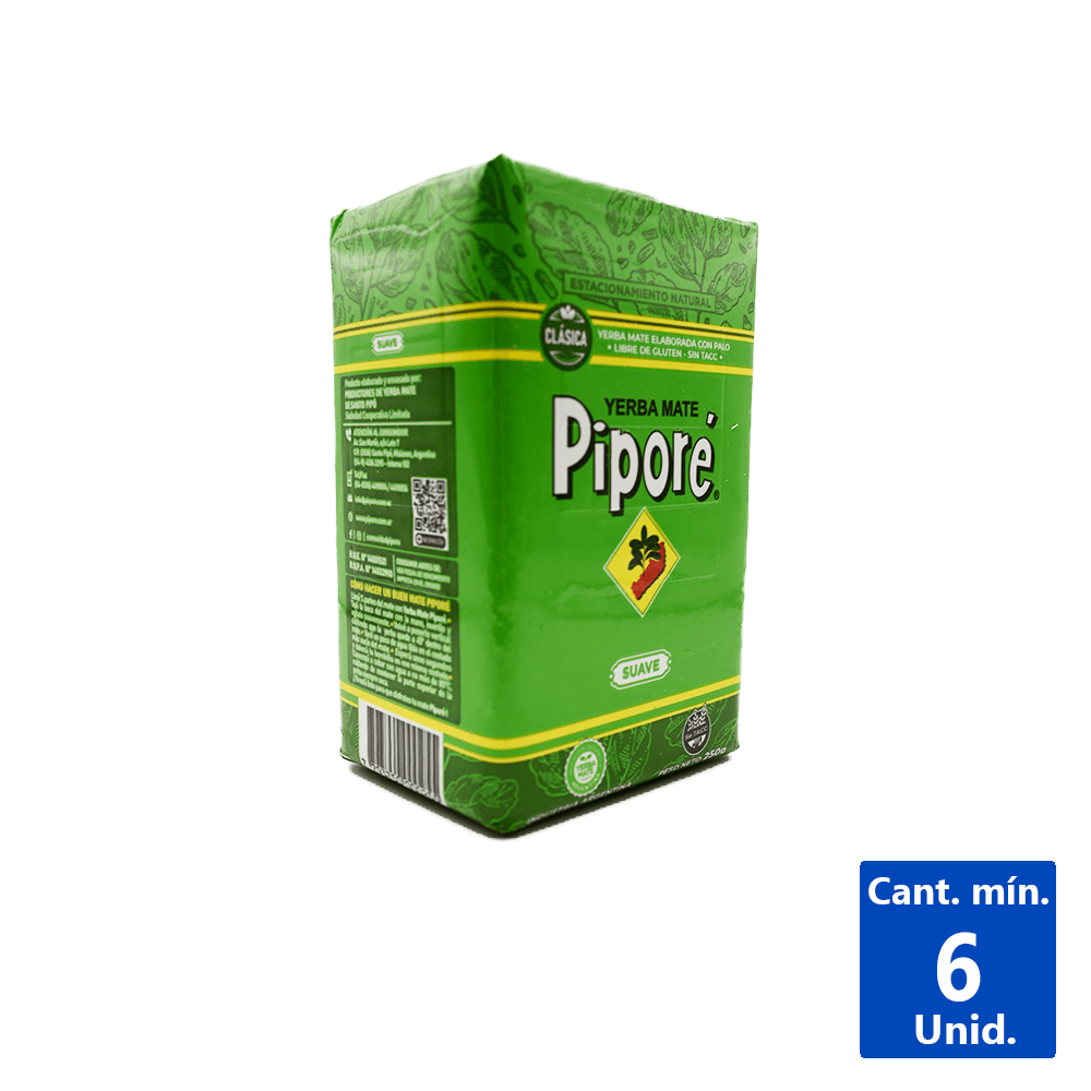 YERBA MATE SUAVE PIPORÉ 250 G - Dimak Online
